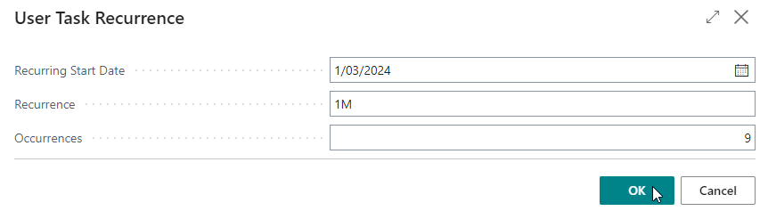 Assign recurring user tasks